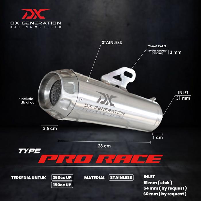 Jual Knalpot Dx Pro Race Slipon New Ninja 250 Cbr 250 rr mt 25 r25 ...