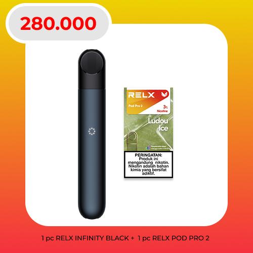 Jual RELX Promo Bundle Infinity Black Device and Pod (Isi 1 Pod ...