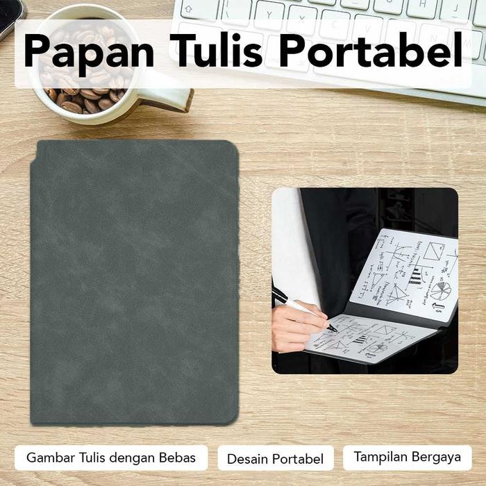 Jual Papan Tulis Portable Lipat Mini Size A5 Whiteboard Cover Kulit Pu ...