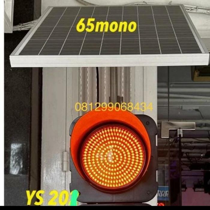 Jual lampu traffic light kuning solar cell s series lampu warning light ...