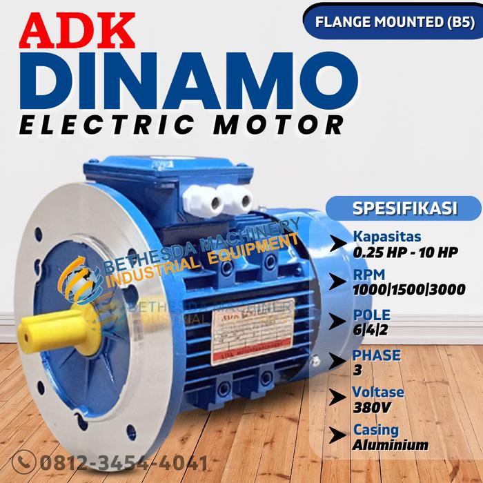 Jual ADK 1Hp Dinamo listrik 1.5 hp 3phase 1500 rpm 4 pole elektro motor ...