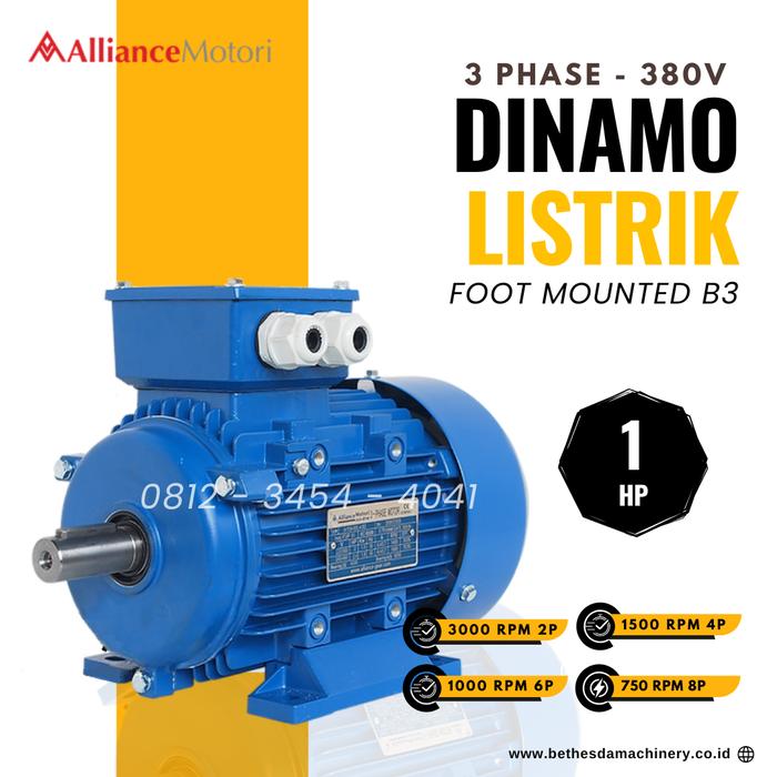Jual Dinamo Motor Alliance 1 Hp 0.75kw 380V 1500RPM 4P - eco-drive ...