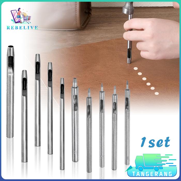 Jual Plong Pembolong Kulit Set Steel Leather Hole Puncher Alat ...
