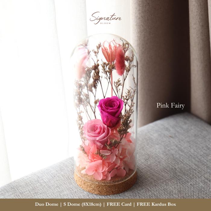 Jual (SignatureBloom) Preserved Flower Dome Rose Duo | Bunga Asli Abadi ...
