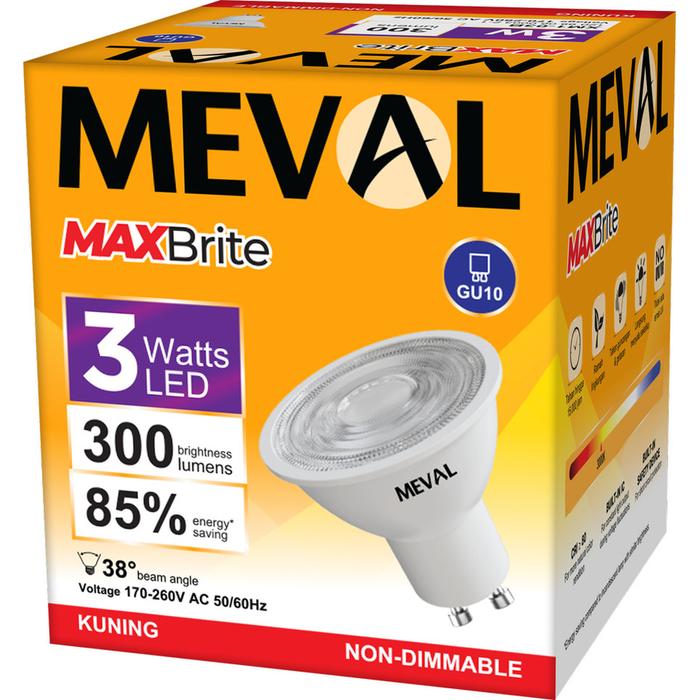 Promo MEVAL Lampu LED MR16 Fitting GU10 Maxbrite series - 3W - Kuning ...