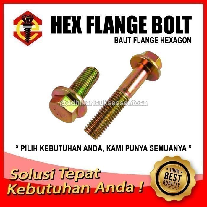 Jual Flange Bolt M10x15 / Baut Topi Kuning M10 Kunci 14 - Kota ...
