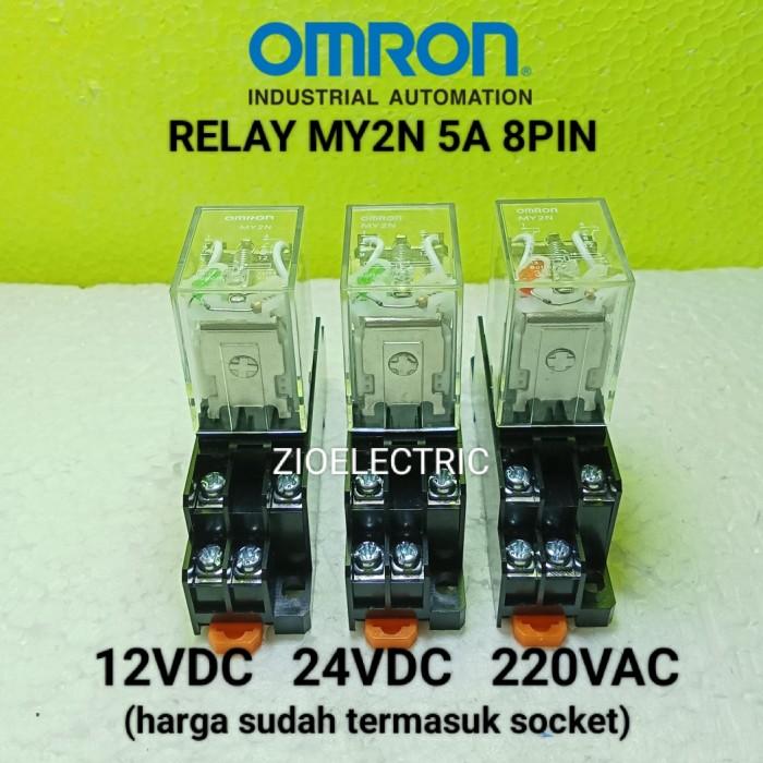 Jual relay omron my2n 24vdc 8kaki 5a 1 set dengan socket - Jakarta ...