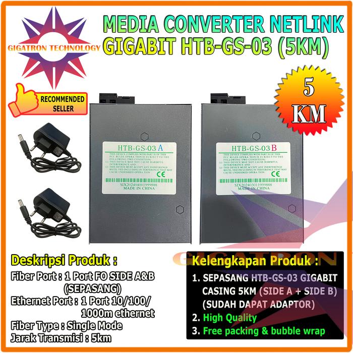 Promo Netlink HTB-GS-03 Gigabit Media Converter RJ45 FO Netlink Gigabit ...