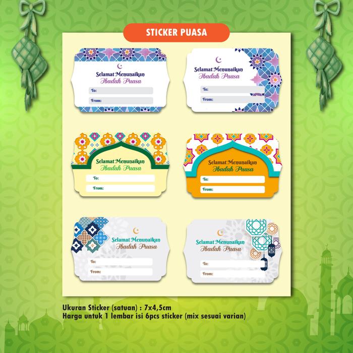 Jual 6 pcs Stiker Label Ucapan Selamat Hari Raya Idul Fitri Puasa ...