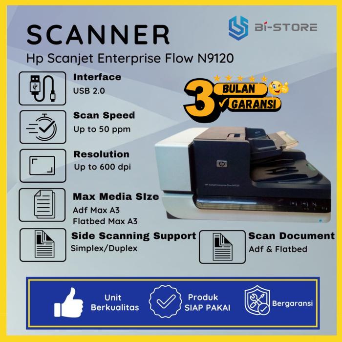 Jual Scanner A3 Hp Scanjet Enterprise Flow N9120 Dengan Kecepatan 50 ...