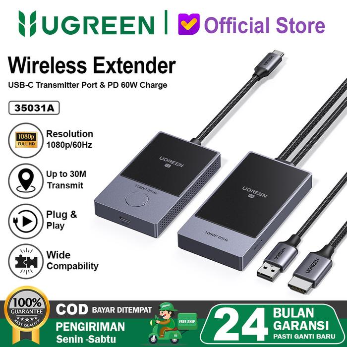 Jual UGREEN Wireless HDMI Extender Video Transmitter Receiver Display ...