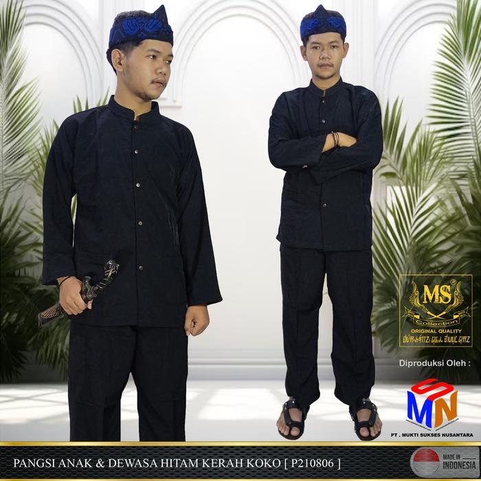 Jual PANGSI SUNDA ANAK & DEWASA HITAM KERAH KOKO [ P210806 ] - XL - Kab ...