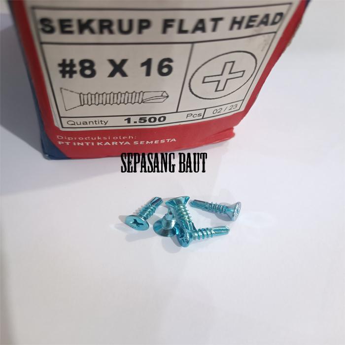 Jual Wilson 8 x 16 Sekrup Roofing SDS FH 8x16 Skrup Baja Ringan - 1 box ...