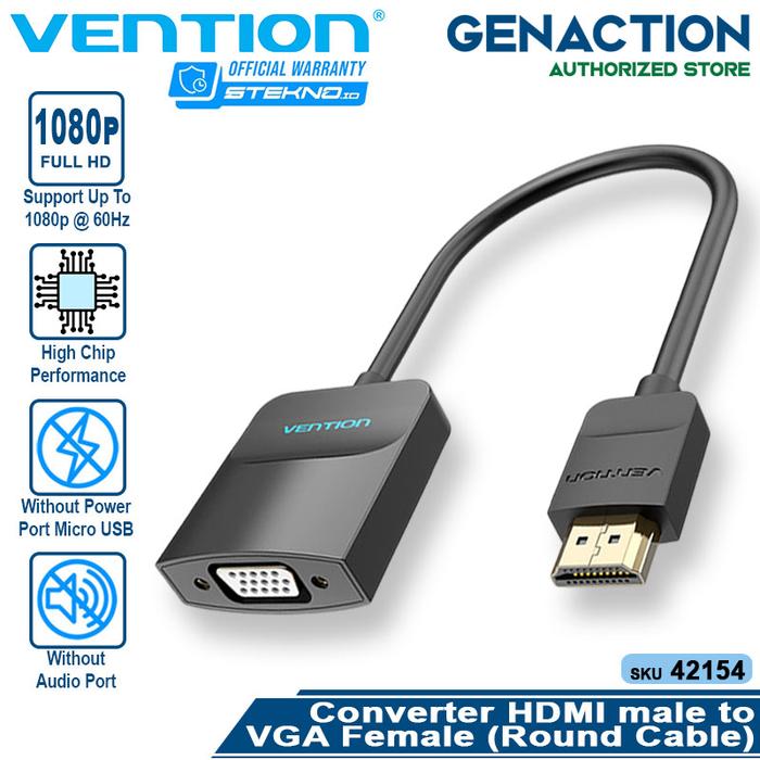 Jual Vention Converter HDMI to VGA With Power Port Micro USB and Audio ...
