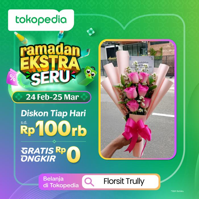 Promo HAND BOUQUET ROSE | BUKET BUNGA SEGAR MAWAR PUTIH / SOFT PINK ...