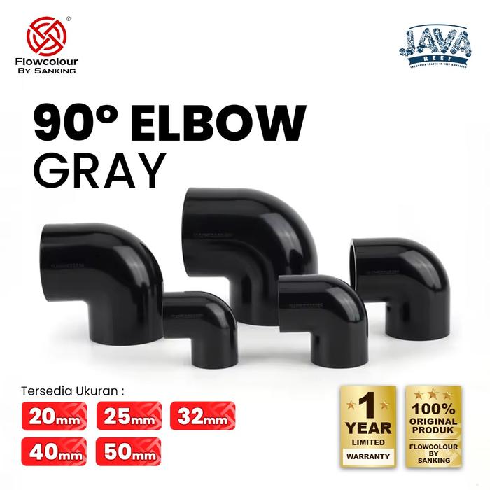 Jual Flowcolour 90 Deg Elbow Knee / Keni / L Pipe Pipa U - PVC by Sanking / San King - Gray ...