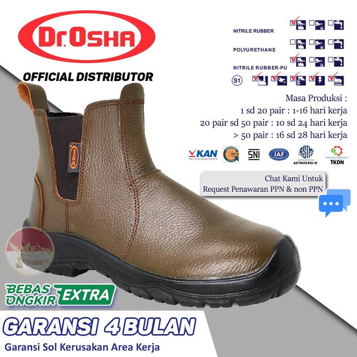 Jual Dr Osha Safety Shoes Dallas Ankle Boot 3232 / Sepatu Safety - Sol ...