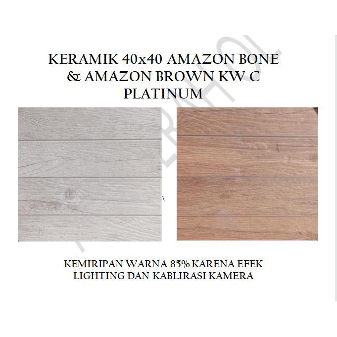 Jual Keramik Lantai 40x40 Amazon Bone & Amazon Brown Floor Tile - Motif ...