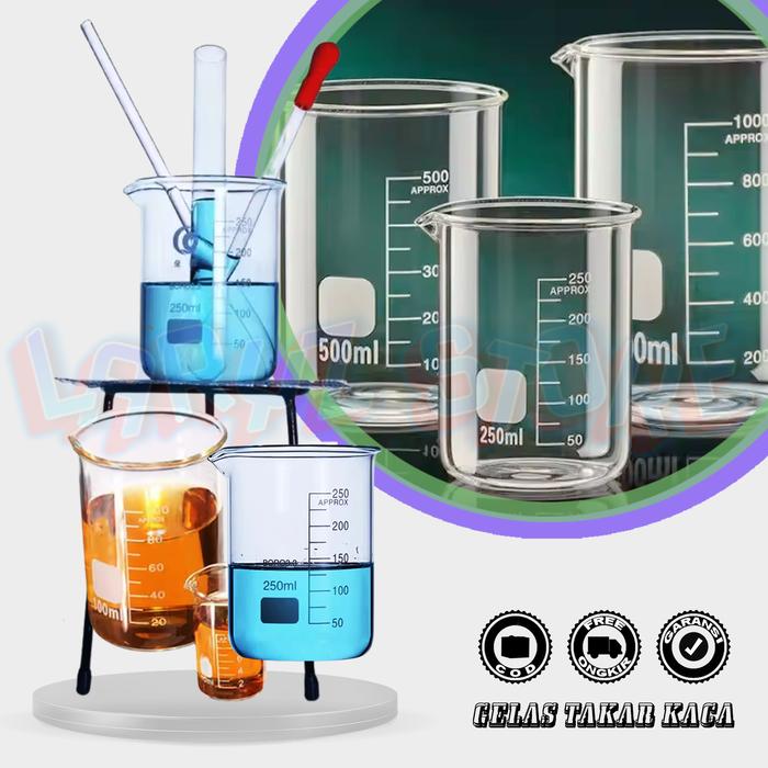 Promo Gelas Ukur Takar Kaca 50 100 250 500 1000 ml Measuring Cup ...