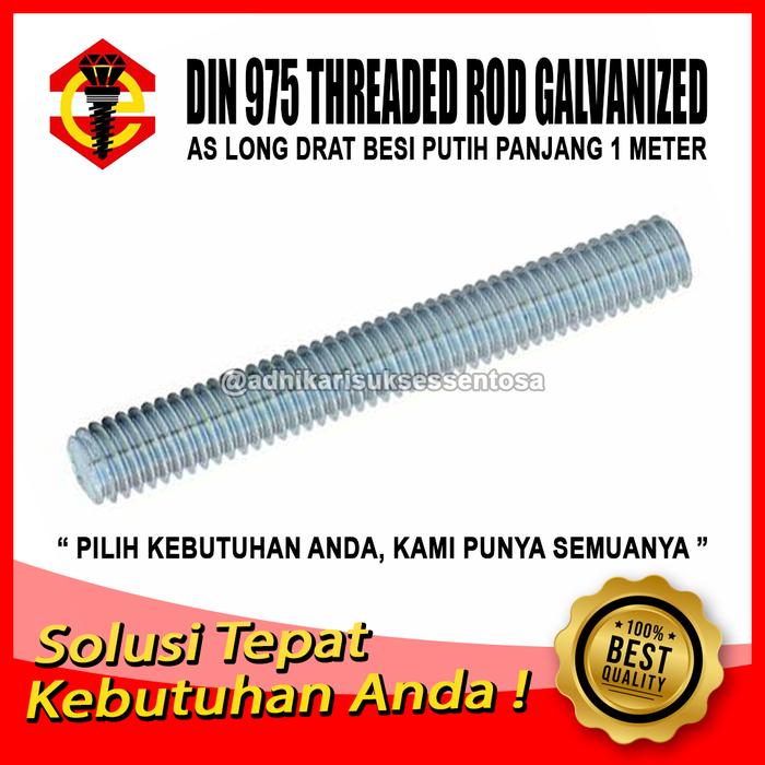 Jual As Drat M16 / Long Drat / Thread Rod M16x1 Meter Galvanis Grade 4. ...