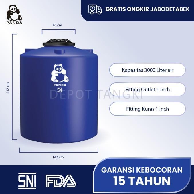 Jual Tangki Toren Tandon Air Panda PAN 300 (3000 liter) - Biru ...