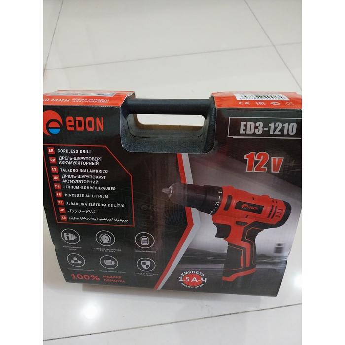 Jual Mesin Bor Cordless Drill 12V 12 Volt Edon Ed3 Ed 3 1210 Bor ...