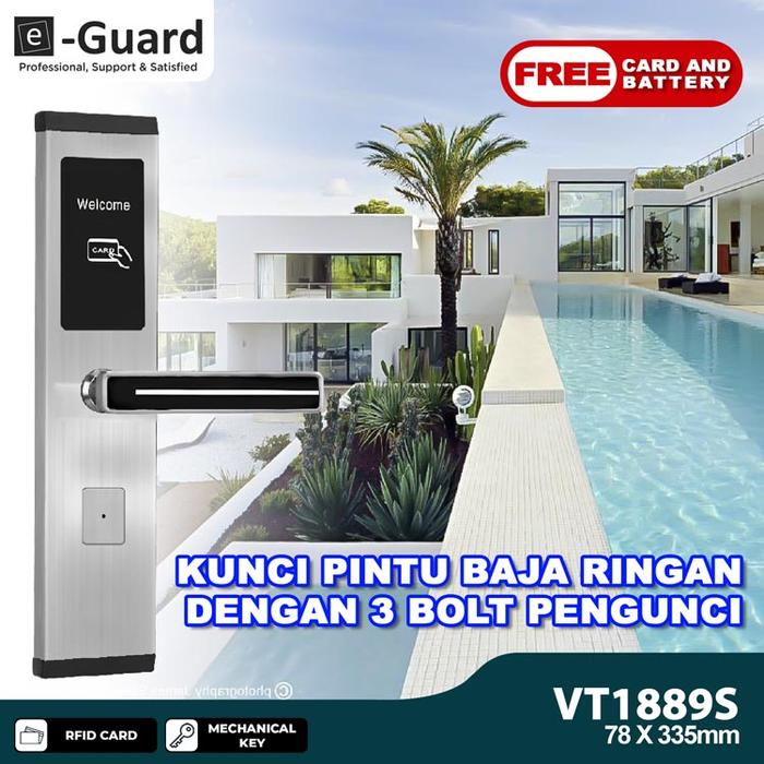 Jual e-Guard VT1889B RFID Hotel Digital Lock Pintu Baja Ringan - Silver ...