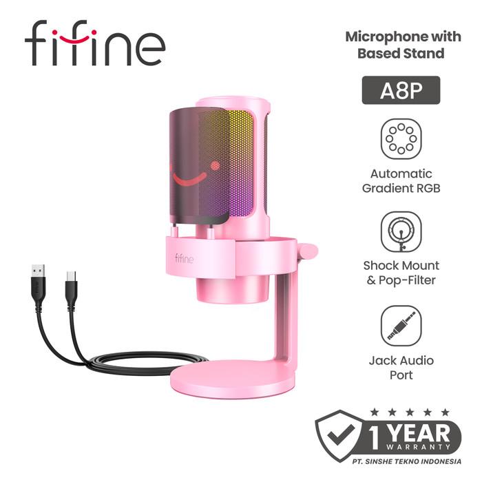Jual Fifine AmpliGame A8 USB Mic with 3.5mm Headphone Jack Controllable ...