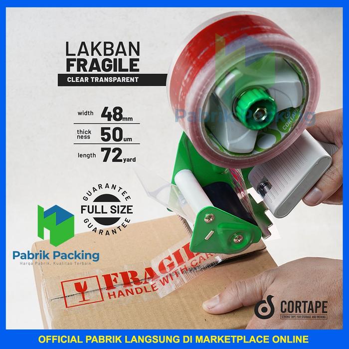Jual Lakban Fragile Isolasi OPP Tape Plakban Handle With Care Stiker ...