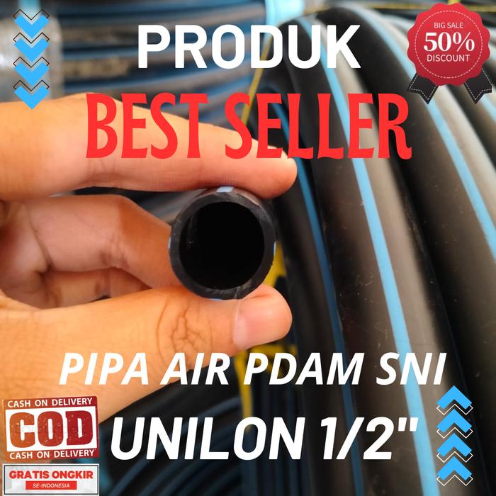 Jual SELANG AIR PDAM ATAU PIPA HDPE HITAM UNILON 1/2 INCH P.N 10 1 ROLL ...