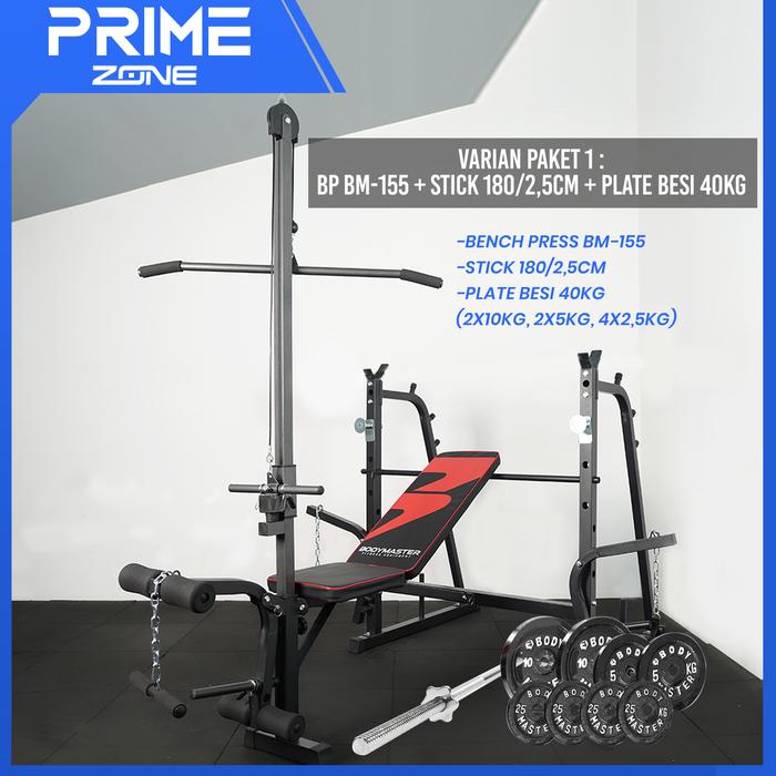 Promo BODYMASTER Paket Bench Press BM-155 Stick + Beban 40kg Home Gym ...
