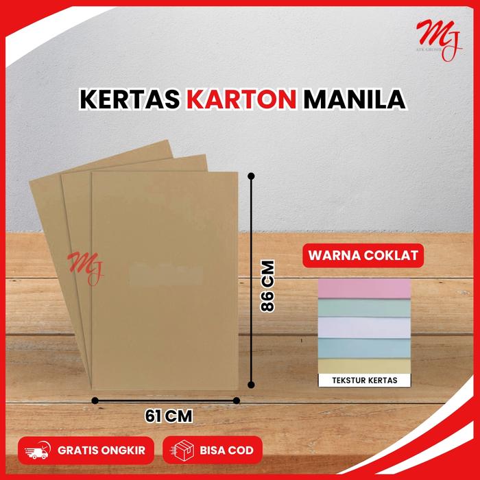Jual Kertas Karton Manila Tebal 1 Warna Putih Merah Birurna - 10 Lembar ...