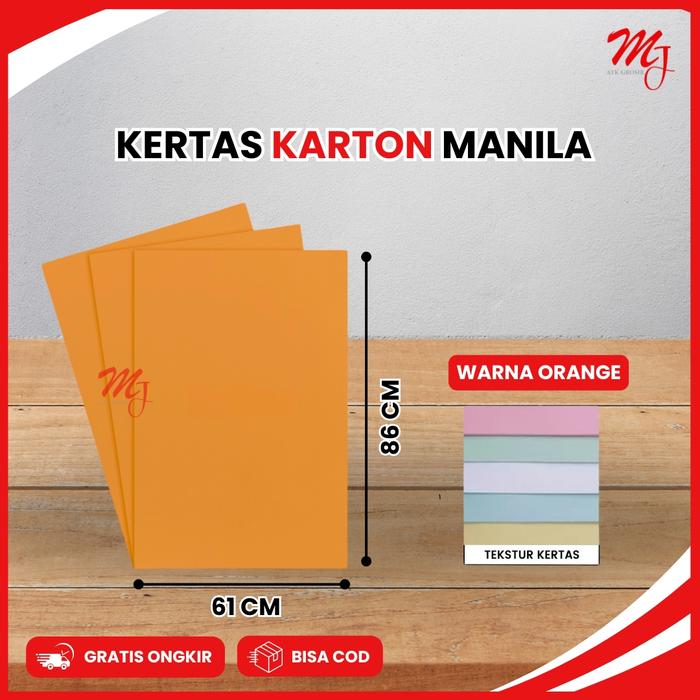 Jual Kertas Karton Manila Tebal 1 Warna Putih Merah Birurna - 10 Lembar ...