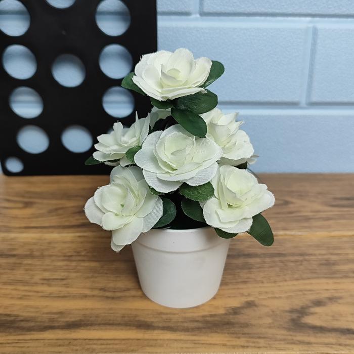Jual Tanaman Hias Plastik Pot Bunga Mawar Mini Dekorasi Ruangan ...