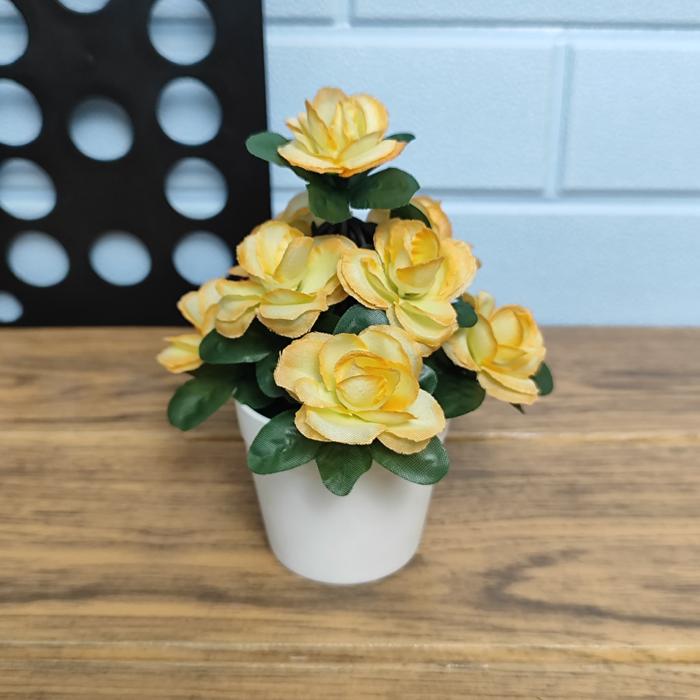 Jual Tanaman Hias Plastik Pot Bunga Mawar Mini Dekorasi Ruangan ...