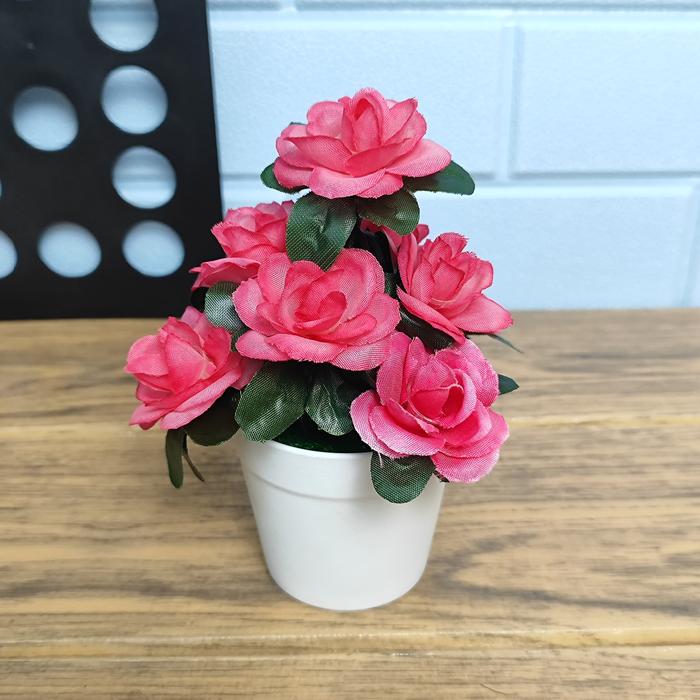Jual Tanaman Hias Plastik Pot Bunga Mawar Mini Dekorasi Ruangan ...