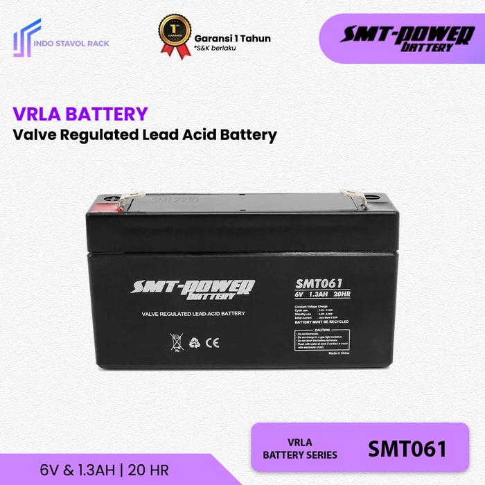 Jual SAMOTO Battery 6V 1,3AH Baterai Aki Kering UPS SMT POWER SMT061 ...