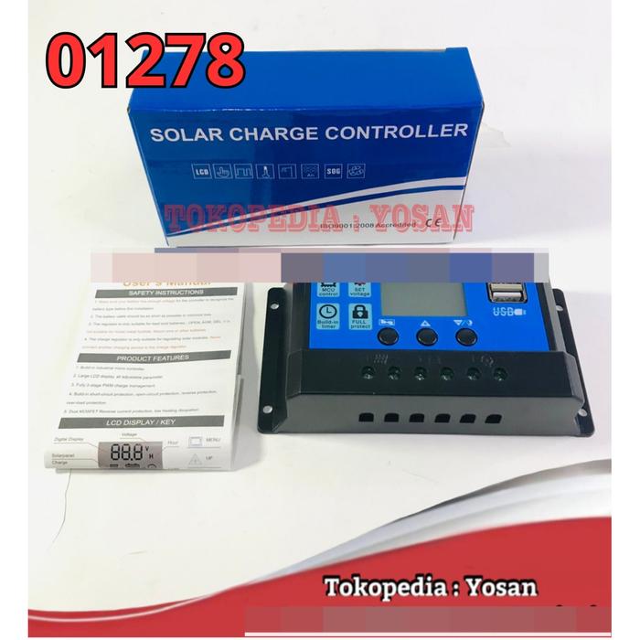 Jual SOLAR PANEL CHARGER CONTROLLER SCC PANEL SURYA 10A 12V 24V ...