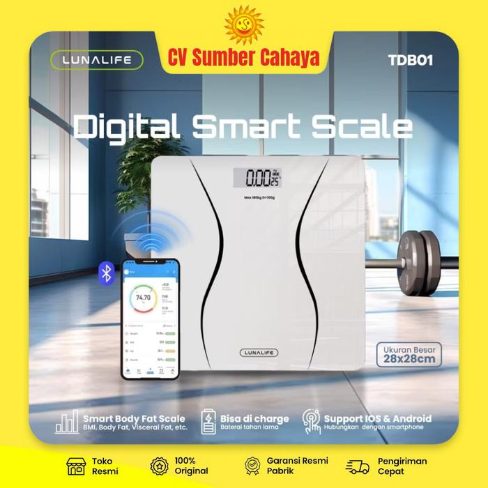 Jual Lunalife Timbangan Digital Smart Bluetooth Digital Body Fat Scale ...