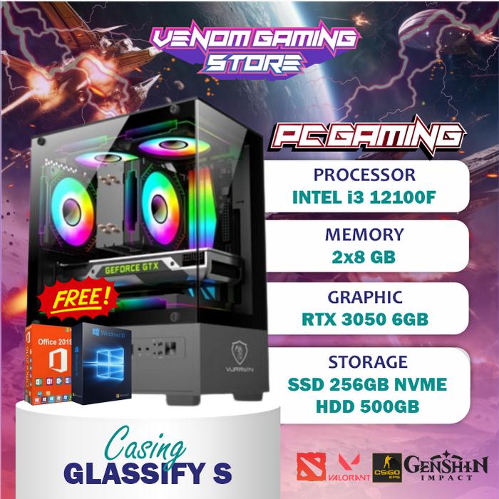 Jual PC Gaming | Intel i3 12100F | RTX 3050 6GB | 16GB RAM | 256GB NVME ...