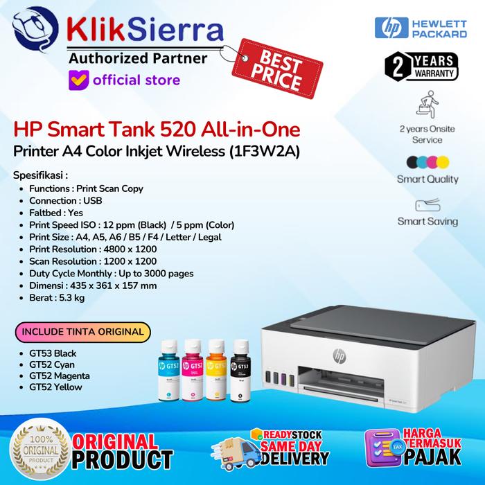 Jual HP580 HP-580 Printer Smart Tank 580 1F3Y2A WiFi All-in-One A4 ...