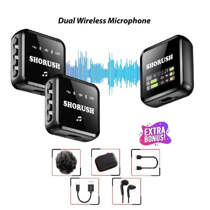 Jual Ready gan Shorush N7 Professional Microphone Mic Clip On Wireless ...