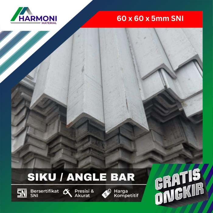 Jual Harga Besi Siku 6x6 cm (60 x 60mm) Tebal 5mm Panjang 6 Meter ...