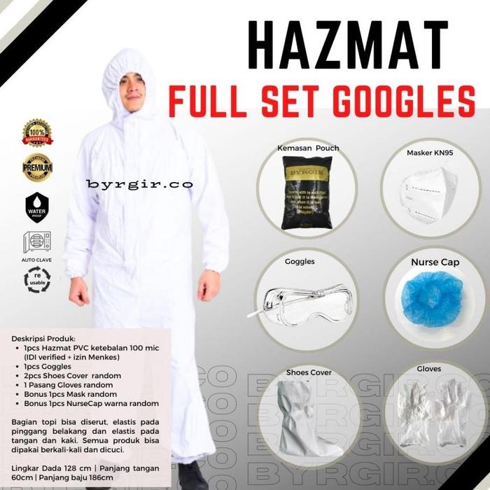 Jual New Reusable Hazmat Suit Set + Gloves Shoes Baju APD Waterproof ...