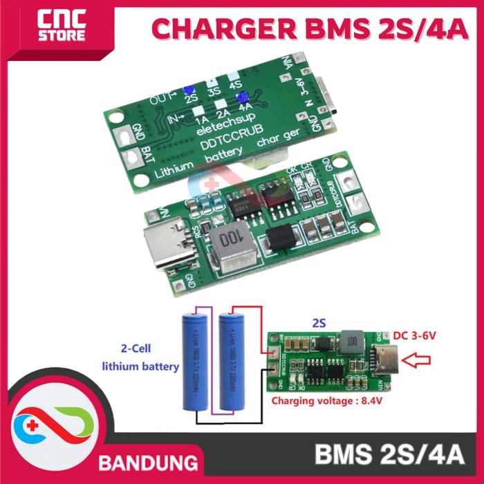 Promo CHARGER BMS 2S/3S/4S 4A Module Step Up TYPE-C INPUT DC 3.7-6V - BMS 2S - Kota Bandung ...