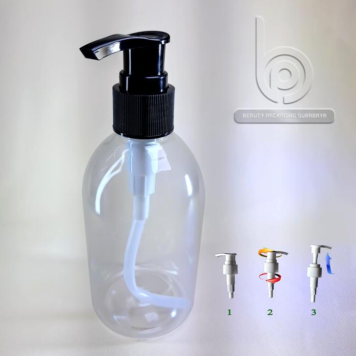 Jual Botol plastik 250ml oval bening tutup pump lotion - Hitam - Kota Surabaya ...