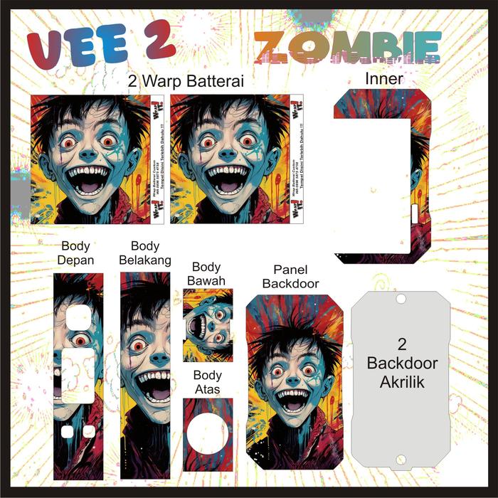 Jual garskin VEE 2 panda upcoming series bisa custom - zombie, 3D - Kab ...