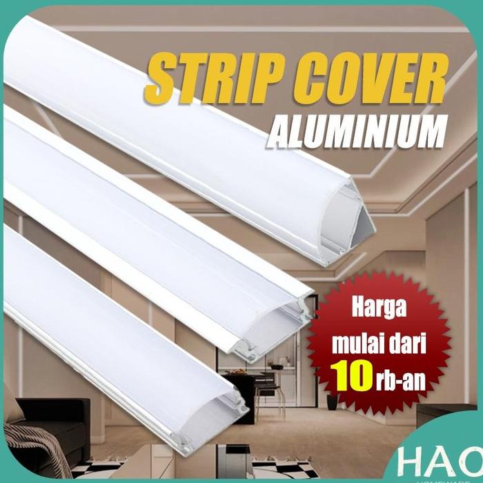 Jual TERLARIS COVER LAMPU ALUMINIUM KAP LED STRIP 1M / 100 CM TAPEGUARD ...