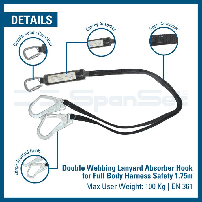 Promo [HL-DTPAK] SPANSET Webbing Lanyard dengan Absorber & Hook, Full ...