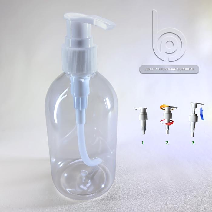 Jual Botol plastik 250ml oval bening tutup pump lotion - Putih - Kota Surabaya ...